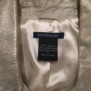 Boston Proper | Jackets & Coats | Silver Leather Jacket Boston Proper ...